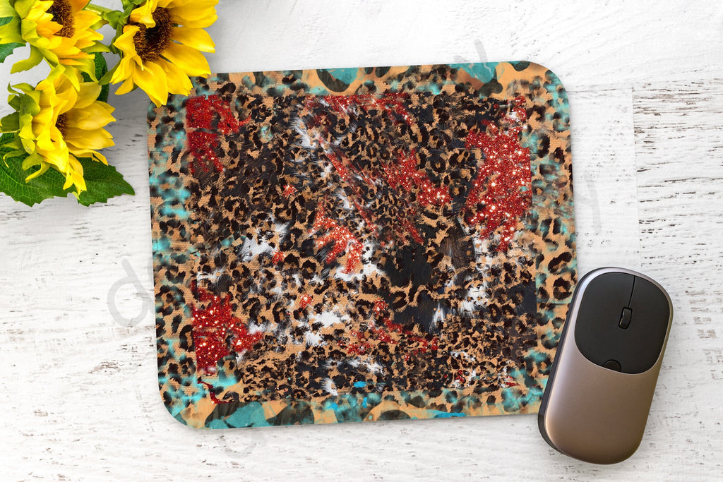 Red Valentine Leopard Mouse Pad, Sublimation Design,Cowhide Design ...