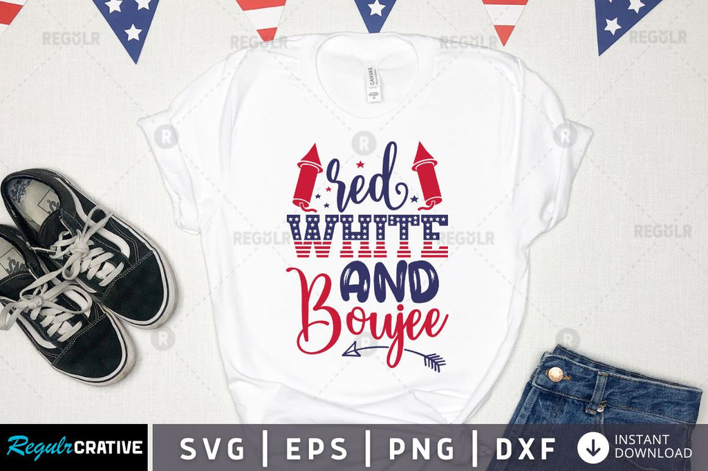 Red white and boujee SVG - So Fontsy