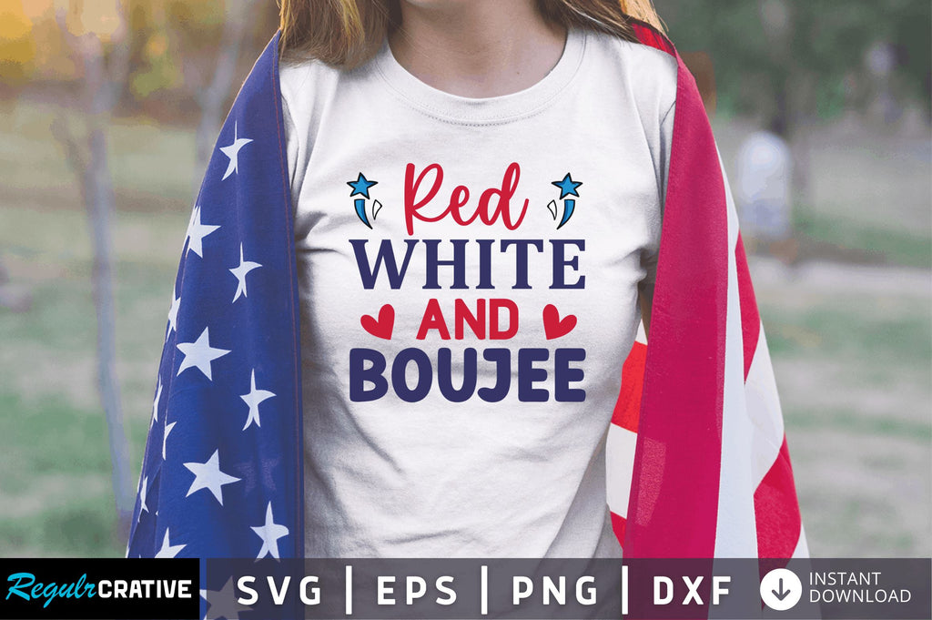 Red white and boujee SVG - So Fontsy