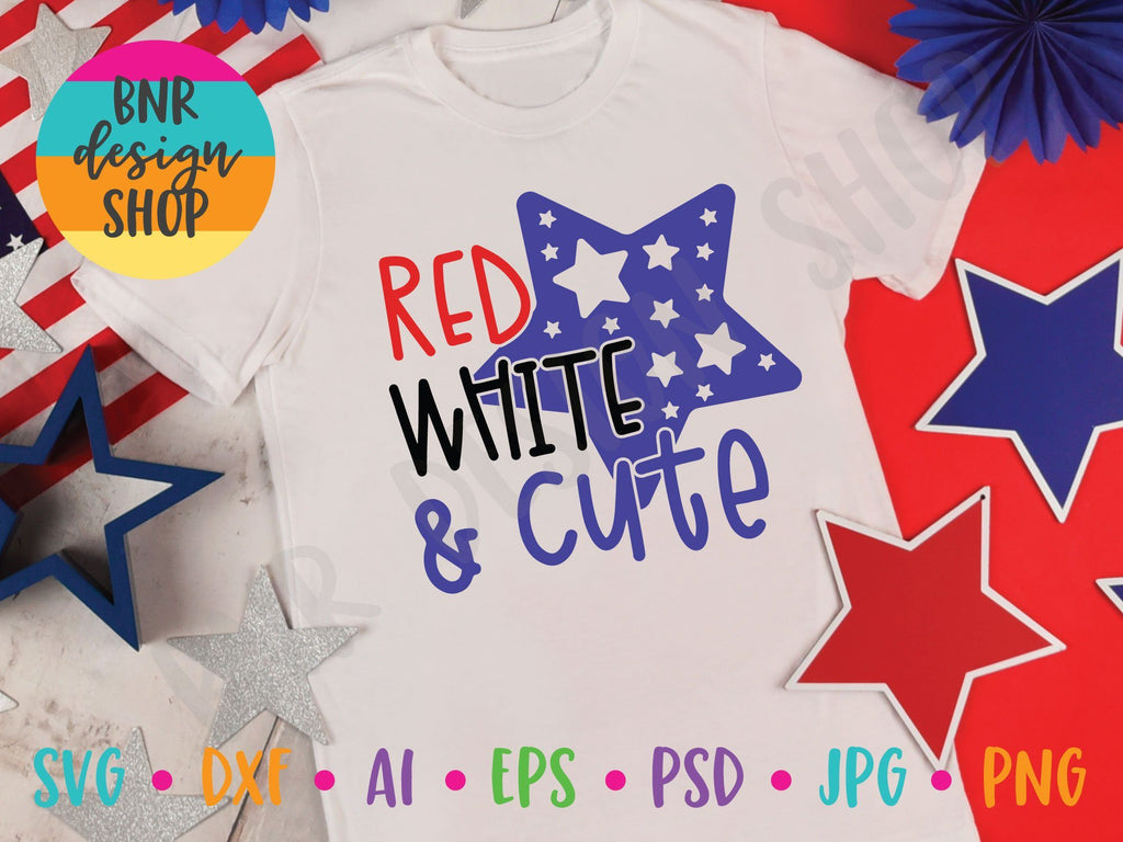 Red White and Cute SVG - So Fontsy