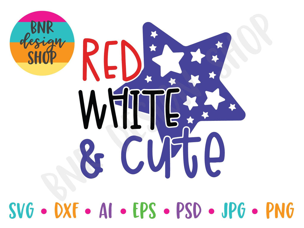 Red White and Cute SVG - So Fontsy