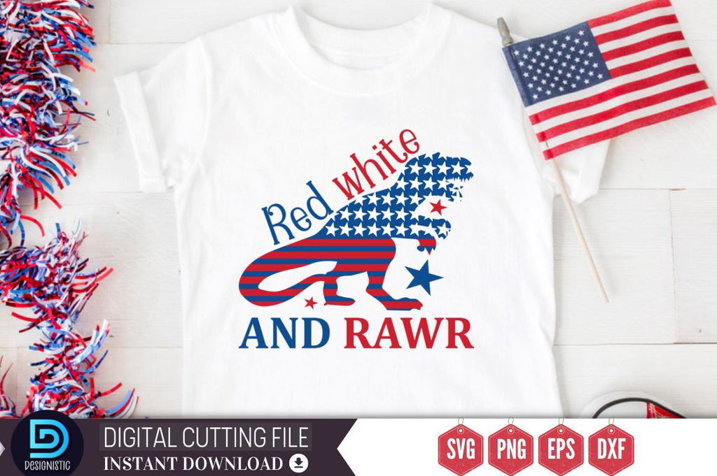 Red white and rawr SVG - So Fontsy