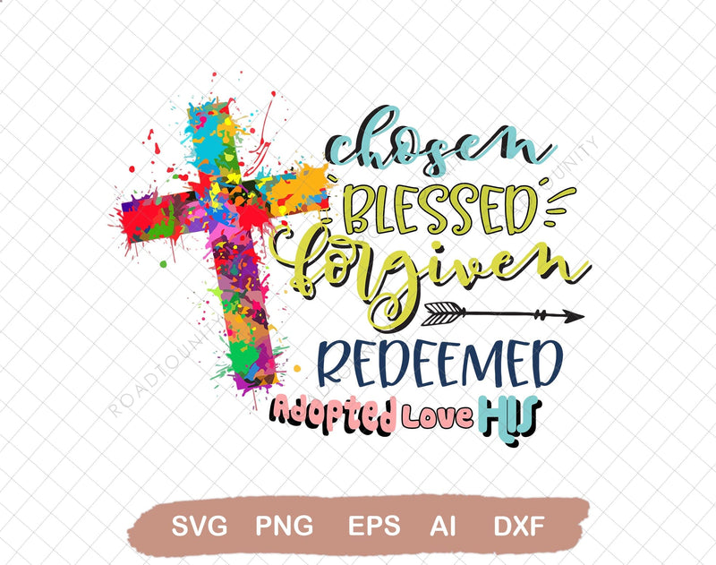 Redeemed SVG file, Cross sublimation file - So Fontsy