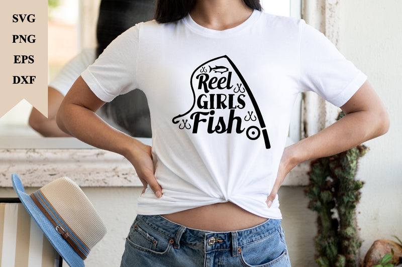 reel girls fish SVG - So Fontsy