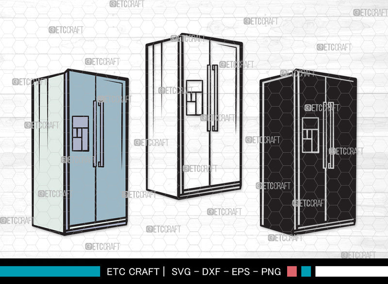 Refrigerator Clipart SVG, Retro Refrigerator Svg, Freezer Svg, Fridge ...