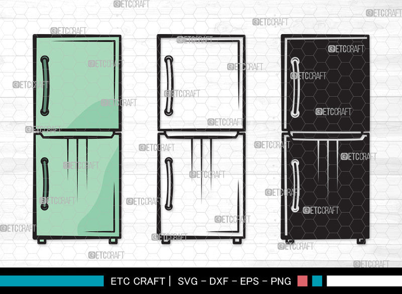 Refrigerator Clipart SVG, Retro Refrigerator Svg, Freezer Svg, Fridge ...