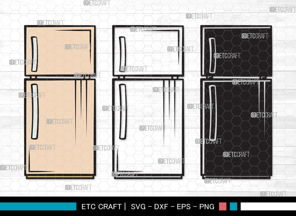 Refrigerator Clipart SVG, Retro Refrigerator Svg, Freezer Svg, Fridge ...