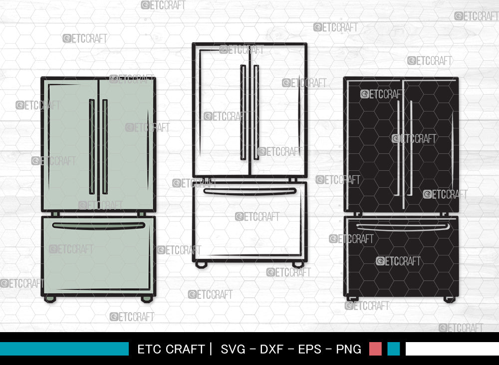 Refrigerator Clipart SVG, Retro Refrigerator Svg, Freezer Svg, Fridge ...