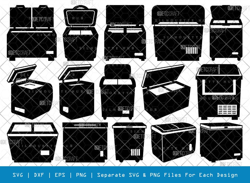 Refrigerator SVG, Fridge Silhouette, Deep Fridge Svg, Freezer Svg ...