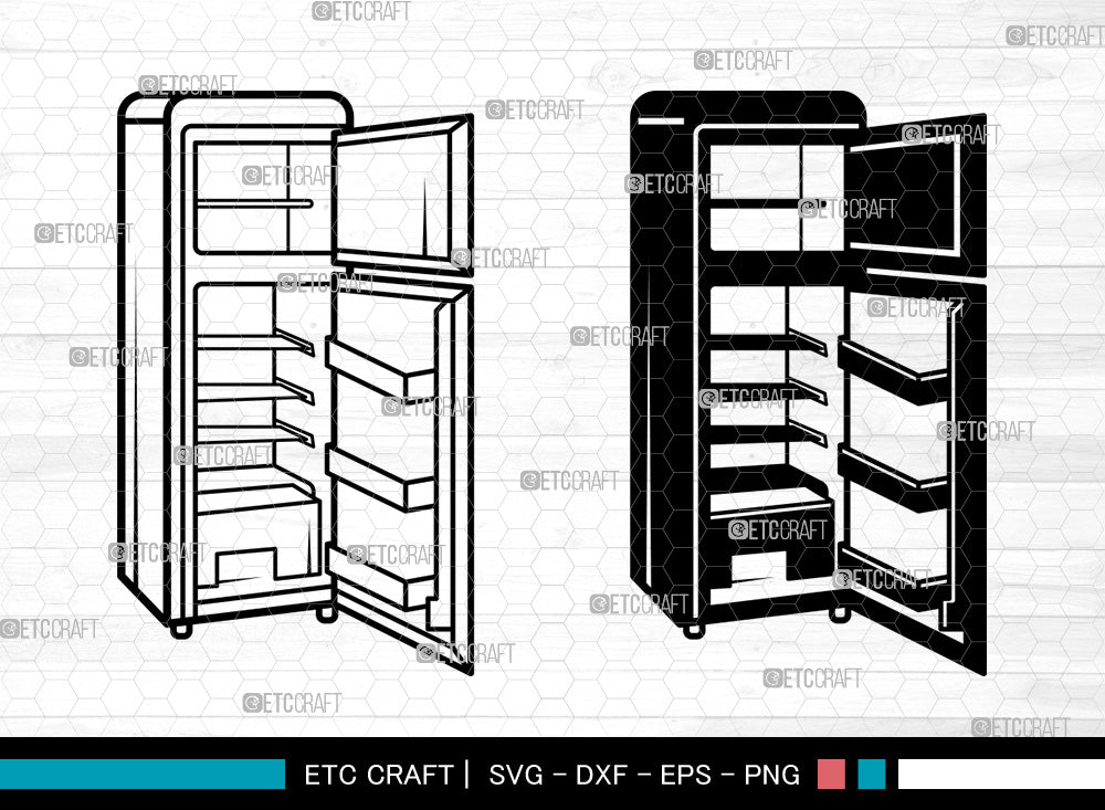 Refrigerator SVG, Refrigerator Stencil svg, Fridge Svg, Refrigerator ...