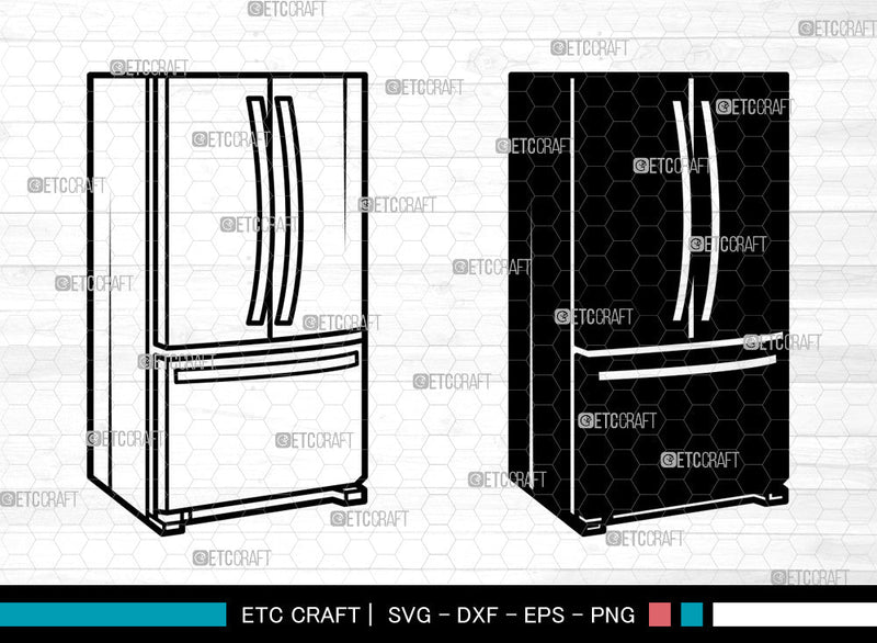 Refrigerator SVG, Refrigerator Stencil svg, Fridge Svg, Refrigerator I ...
