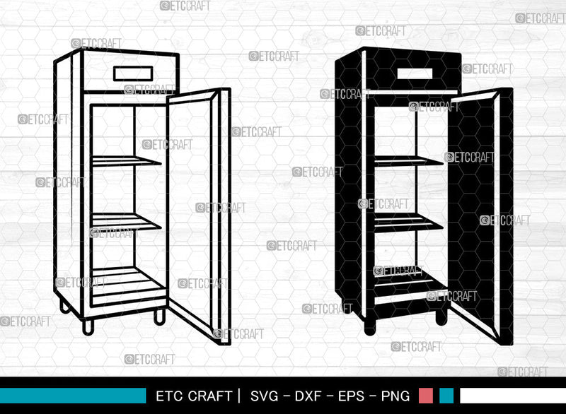Refrigerator SVG, Refrigerator Stencil svg, Fridge Svg, Refrigerator I ...