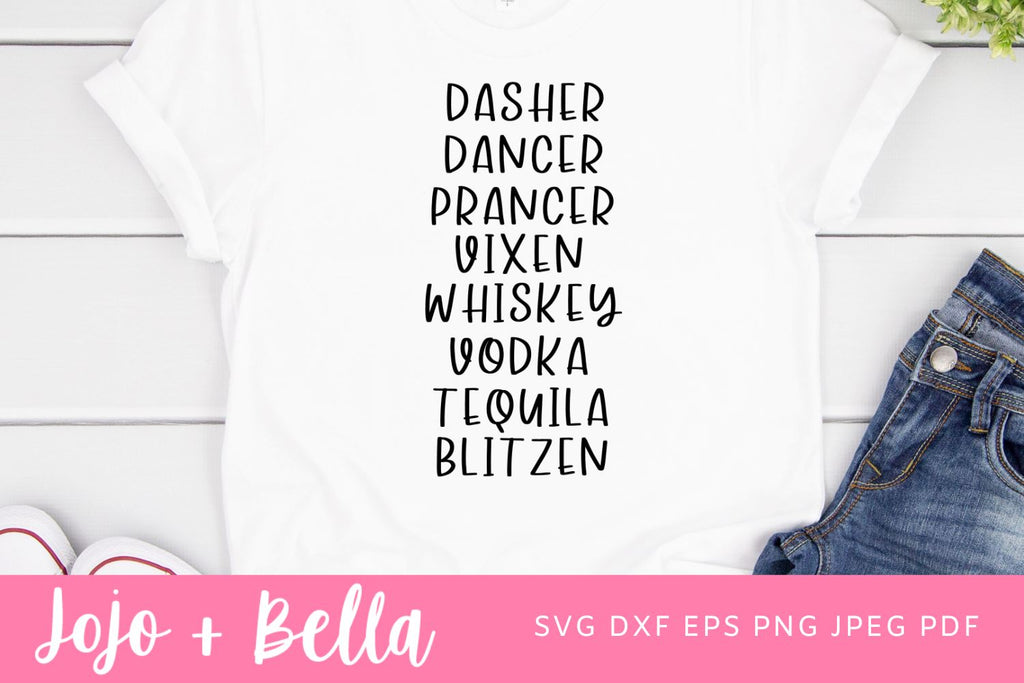 Reindeer names svg, Dasher svg, Funny Christmas svg, reindeer svg ...