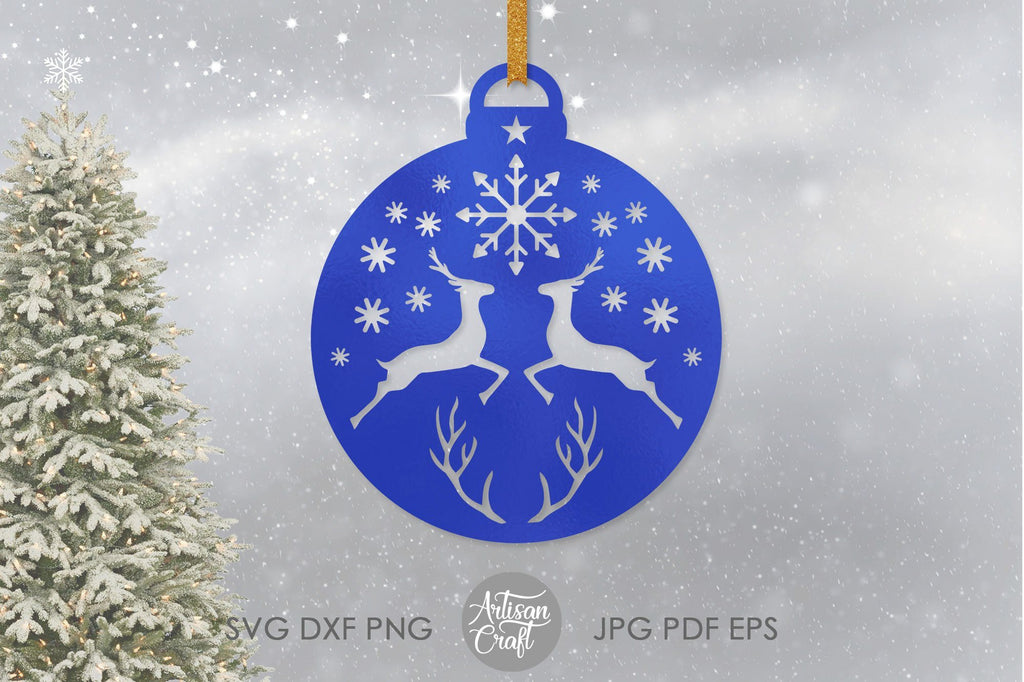 Reindeer ornament, SVG, Christmas ornaments SVG | So Fontsy