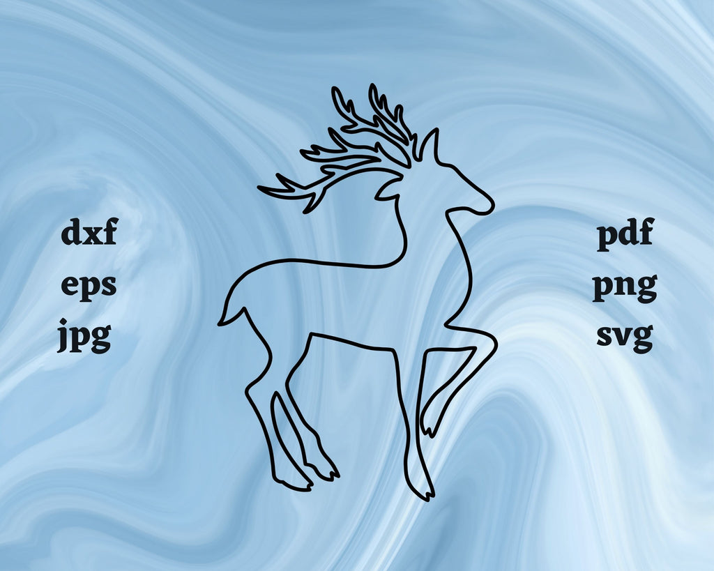 Reindeer Outline SVG Cut File - So Fontsy