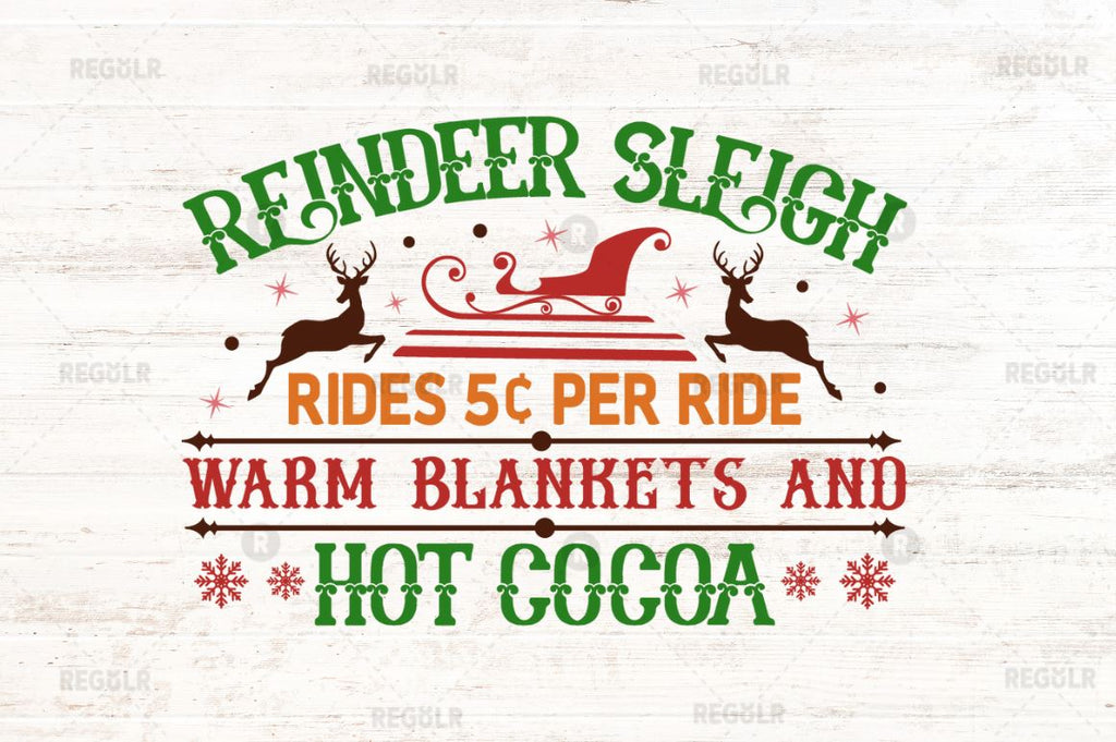 Reindeer sleigh rides warm blankets SVG - So Fontsy