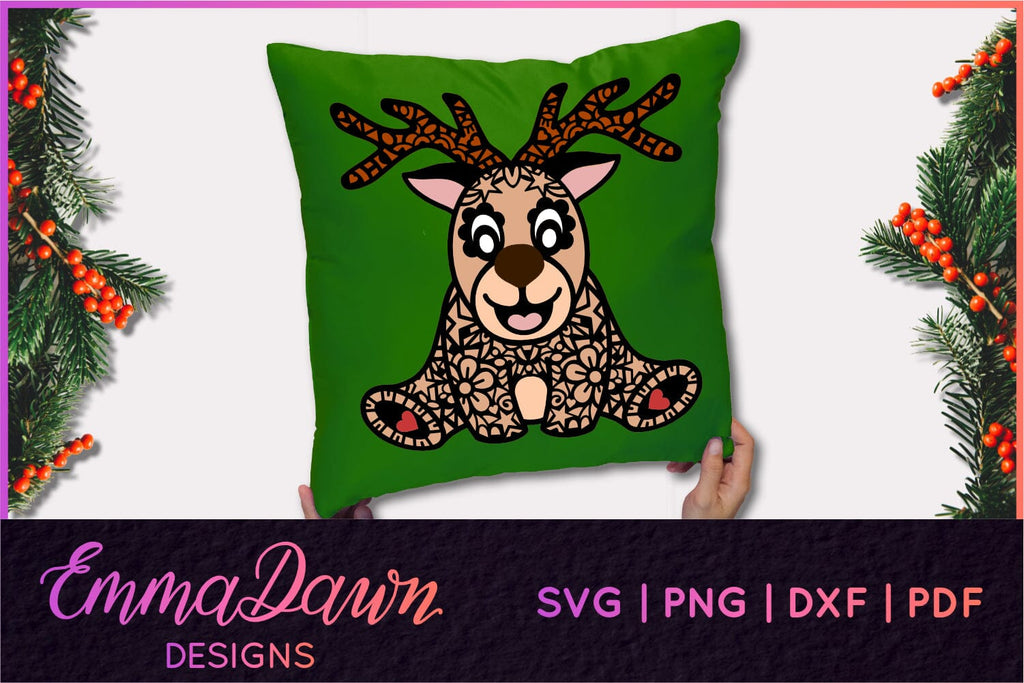 Reindeer SVG | Christmas Reindeer SVG - So Fontsy