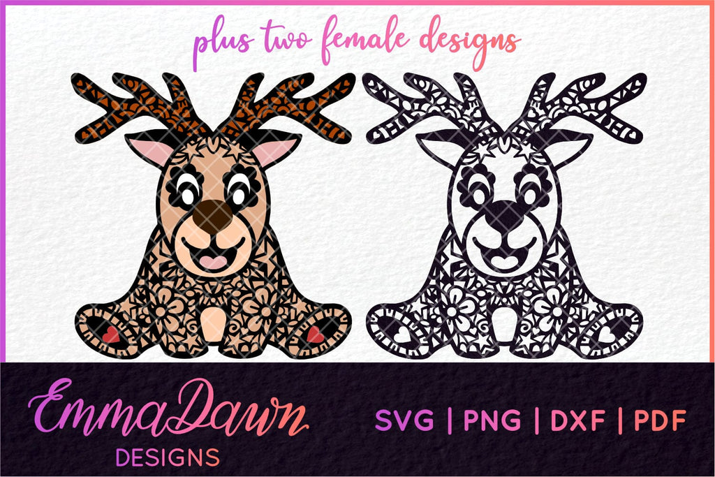 Reindeer SVG | Christmas Reindeer SVG - So Fontsy