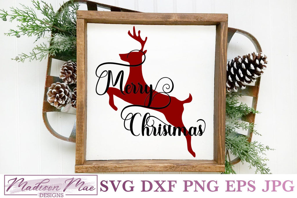 Reindeer Svg, Merry Christmas, Christmas SVG - So Fontsy