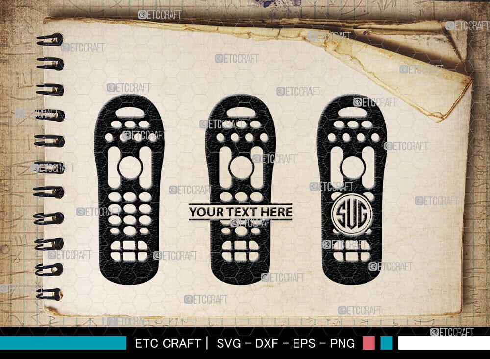 Remote Control Monogram, Remote Control Silhouette, Remote Svg, Tv ...