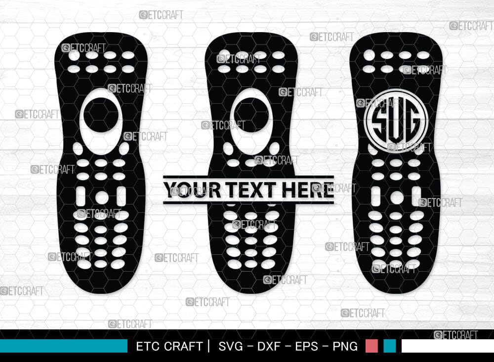 Remote Control Monogram, Remote Control Silhouette, Remote Svg, Tv ...