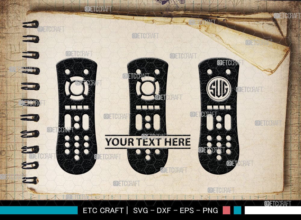 Remote Control Monogram, Remote Control Silhouette, Remote Svg, Tv ...