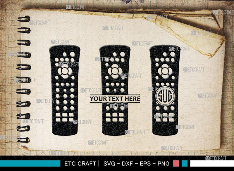Remote Control Monogram, Remote Control Silhouette, Remote Svg, Tv ...