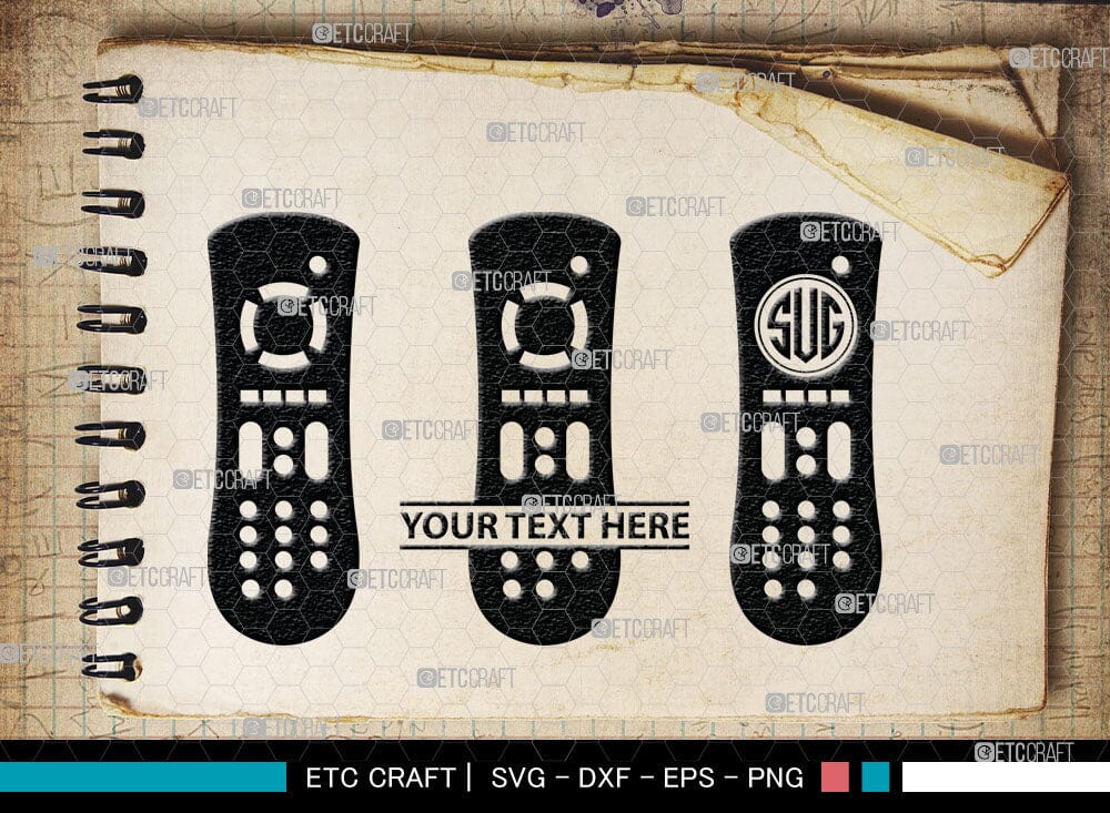 Remote Control Monogram, Remote Control Silhouette, Remote Svg, Tv ...