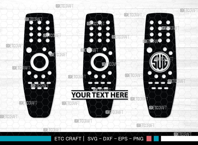 Remote Control Monogram, Remote Control Silhouette, Remote Svg, Tv ...