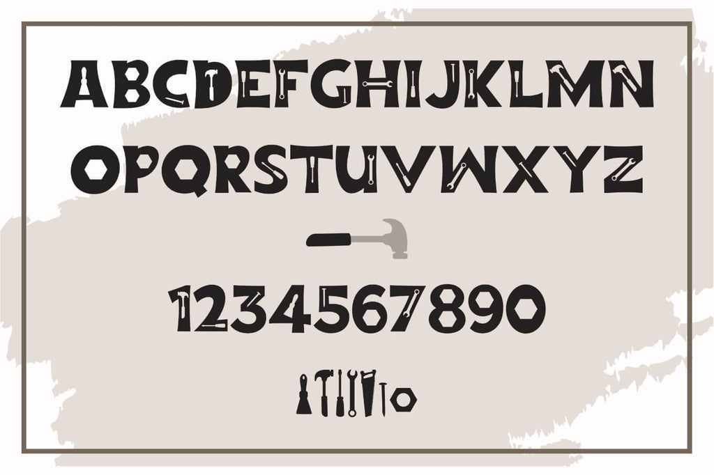 Repairman - A Fun Tool Font - So Fontsy
