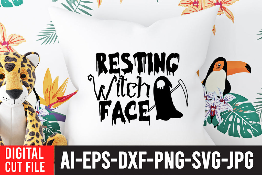 Resting Witch Face SVG Design - So Fontsy