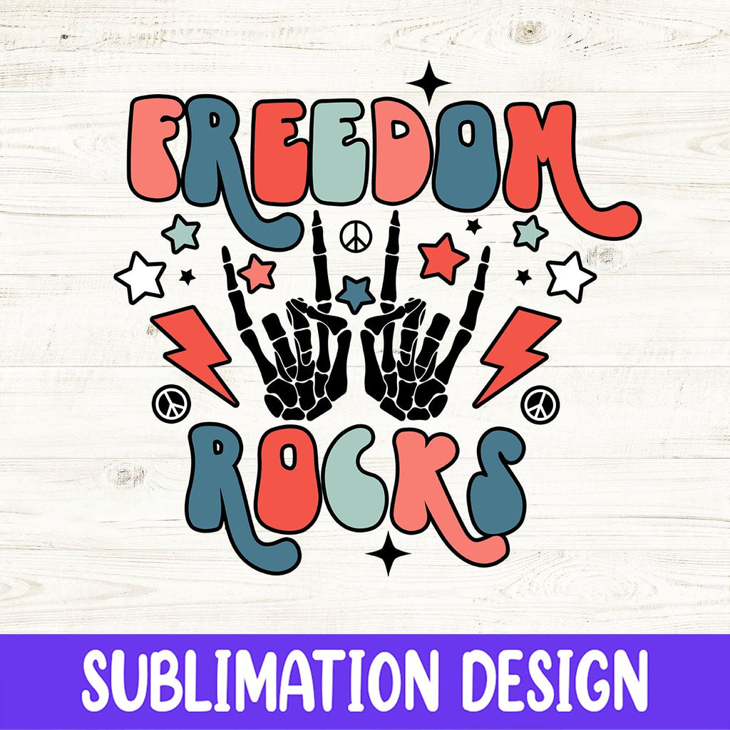 Retro 4th Of July Png, Freedom Rocks Png, Rocker Skeleton Png, Fourth ...