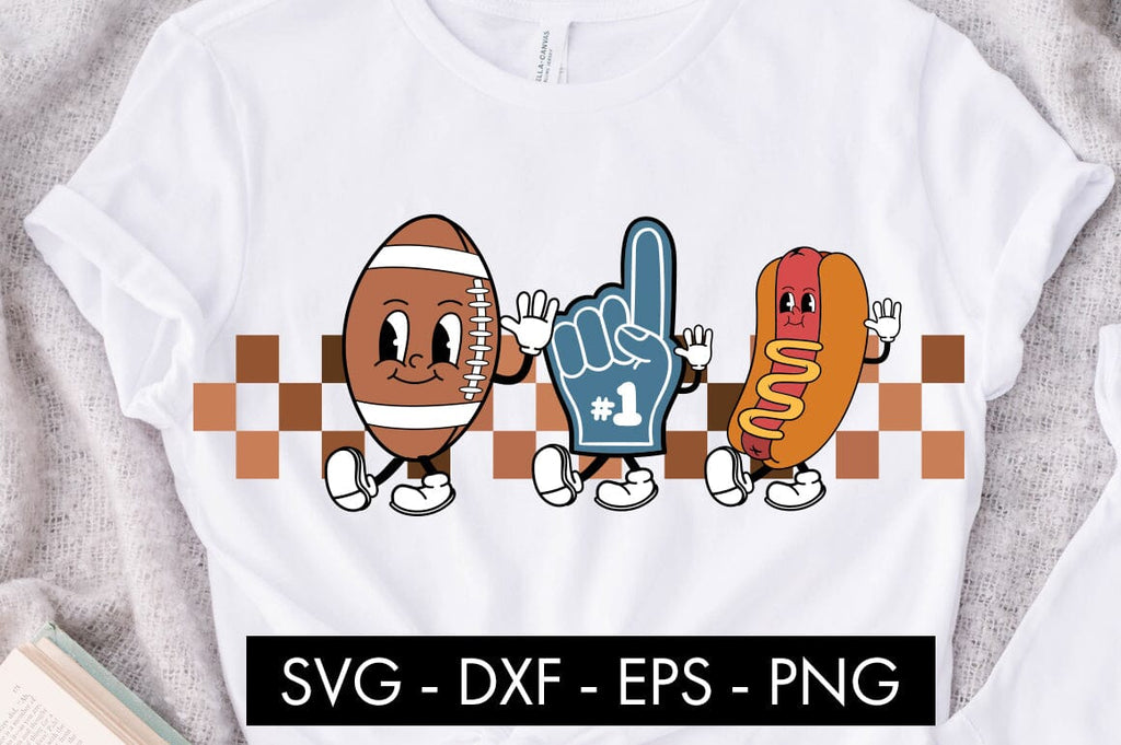 Retro American Football SVG Cut File PNG Sublimation - So Fontsy