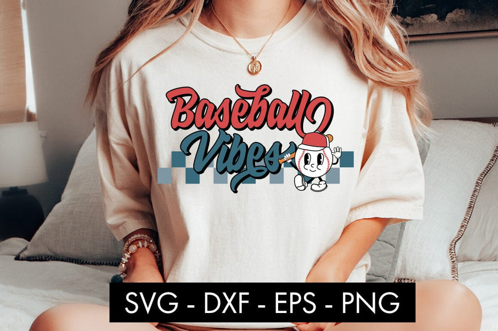 Retro Baseball Vibes SVG PNG Cut file - So Fontsy