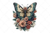 Retro Butterfly floral Clipart Bundle, Sublimation, Butterfly floral ...