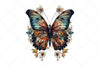 Retro Butterfly floral Clipart Bundle, Sublimation, Butterfly floral ...