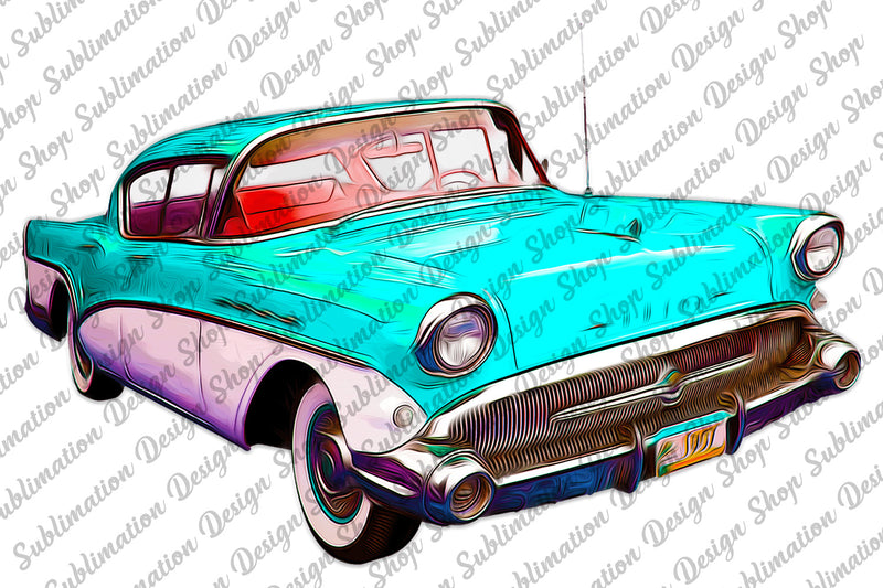 Retro Car Png, Retro Car Sublimation, Retro Car Illustration, Western ...