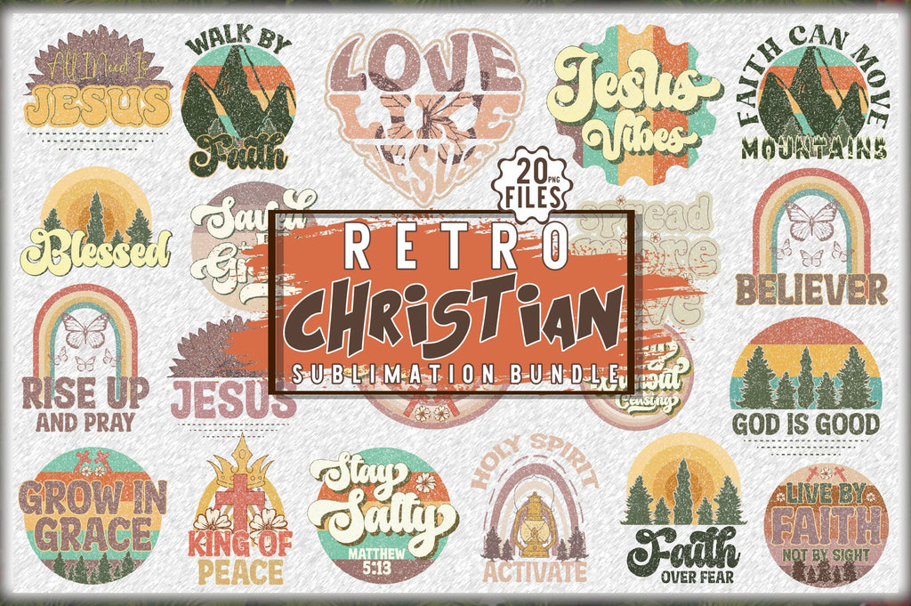 Retro Christian Faith Sublimation Bundle - So Fontsy