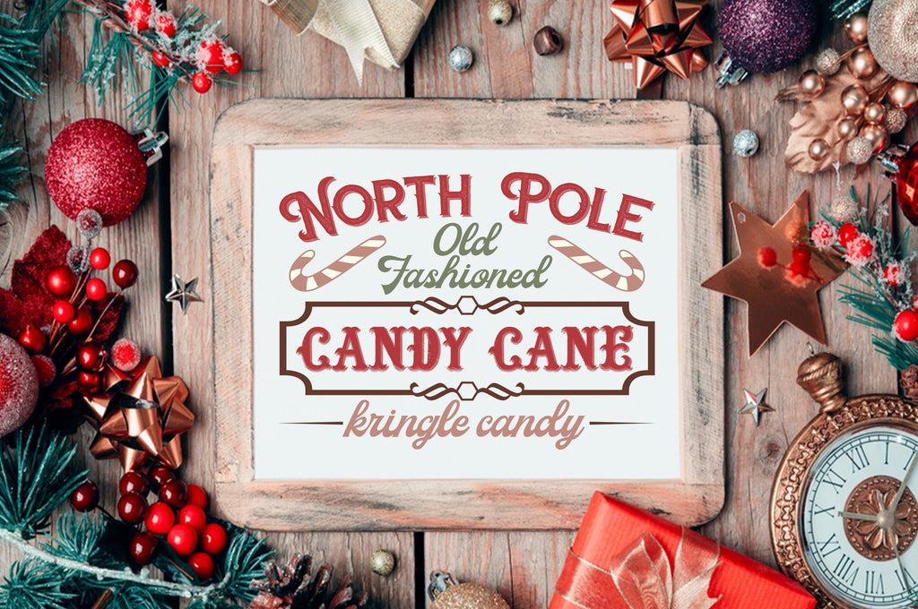 Retro Christmas Sign SVG Bundle, Vintage Christmas Sign Bundle - So Fontsy