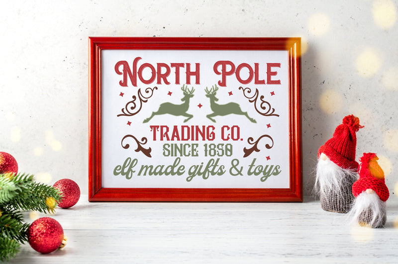 Retro Christmas Sign SVG Bundle, Vintage Christmas Sign Bundle - So Fontsy