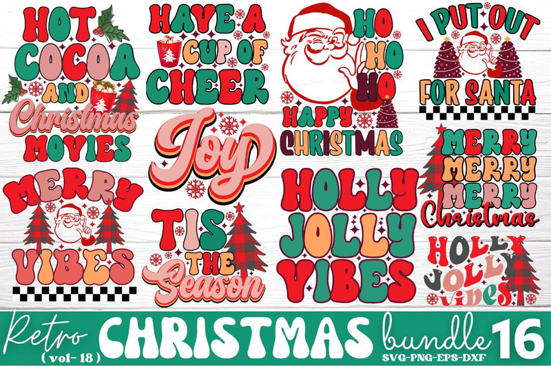 Retro Cozy Christmas SVG Bundle - So Fontsy