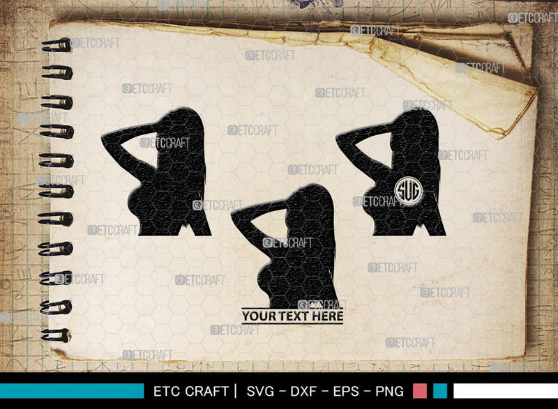 Retro Girl Monogram, Retro Girl Silhouette, Retro Girl SVG, Pin Up Girl ...