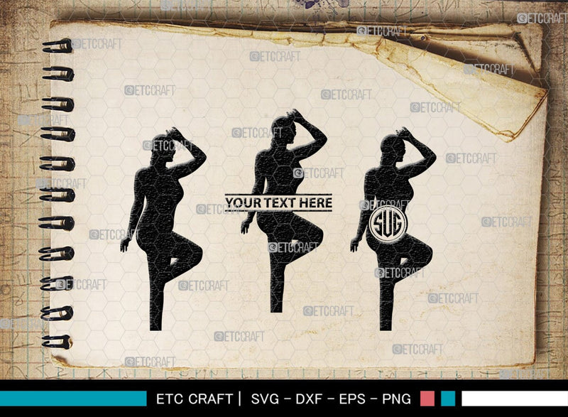 Retro Girl Monogram, Retro Girl Silhouette, Retro Girl SVG, Pin Up Girl ...