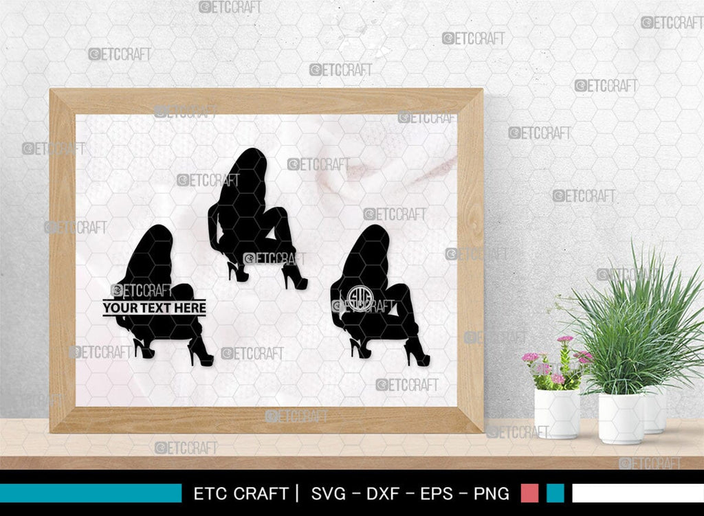Retro Girl Monogram, Retro Girl Silhouette, Retro Girl SVG, Pin Up Girl ...