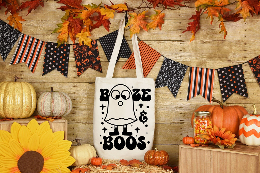 Retro Halloween SVG, Booze & Boos SVG - So Fontsy