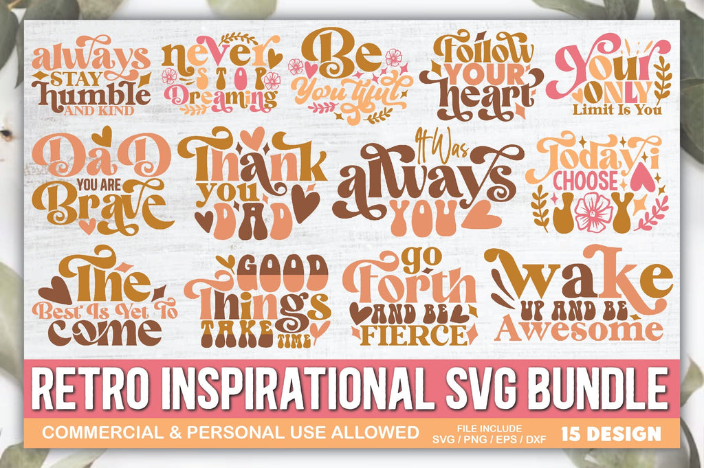 Retro Inspirational SVG Bundle - So Fontsy
