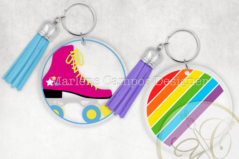 Retro Keychain Pattern SVG Bundle /SVG, DXF, PNG/ 80's/ 90's - So Fontsy