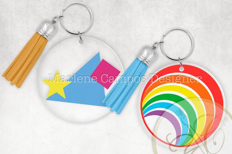 Retro Keychain Pattern SVG Bundle /SVG, DXF, PNG/ 80's/ 90's - So Fontsy