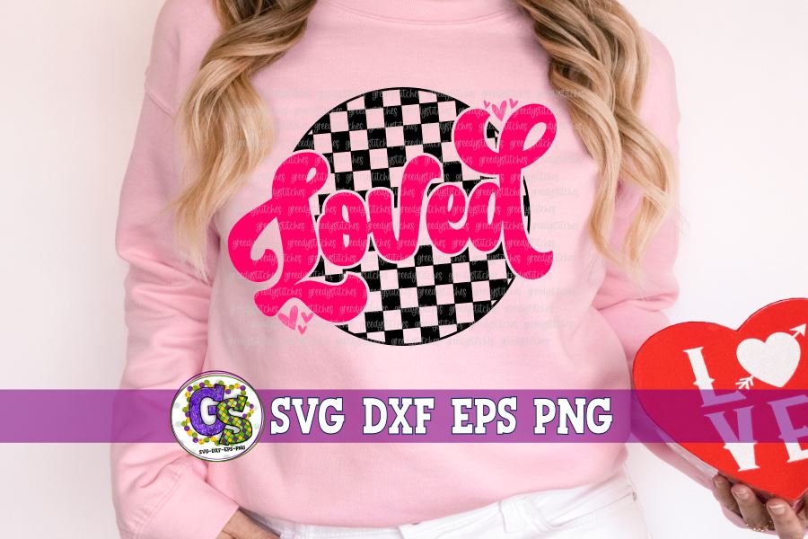 Retro Loved SVG DXF EPS PNG | Valentine's Day SVG - So Fontsy
