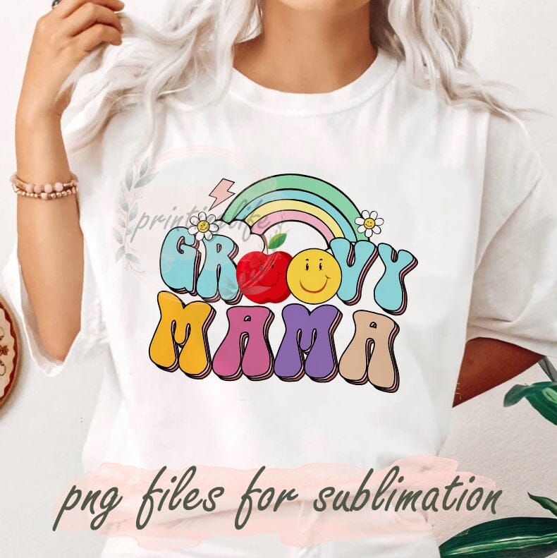 Retro Mama Groovy Png, Groovy Mama Png, Smiley Groovy Mama Png, Rainbow Boho Mama Png, Mom Life ...